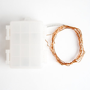 Hometown Evolution, Inc. Blue Fairy Lights - Battery Operated - 6 Foot 20 Blue LED Micro lights on Copper Wire - Waterproof for Indoor and Outdoor Use