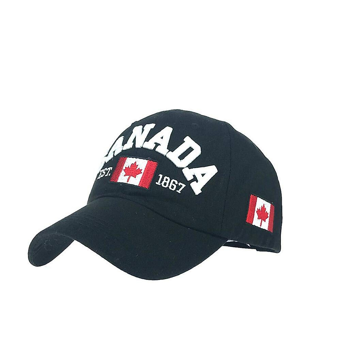 XibeiTrade Unisex Canada Flag Cotton Baseball Cap Maple Leaf Embroidered Men Women Adjustable Dad Hat (Red)