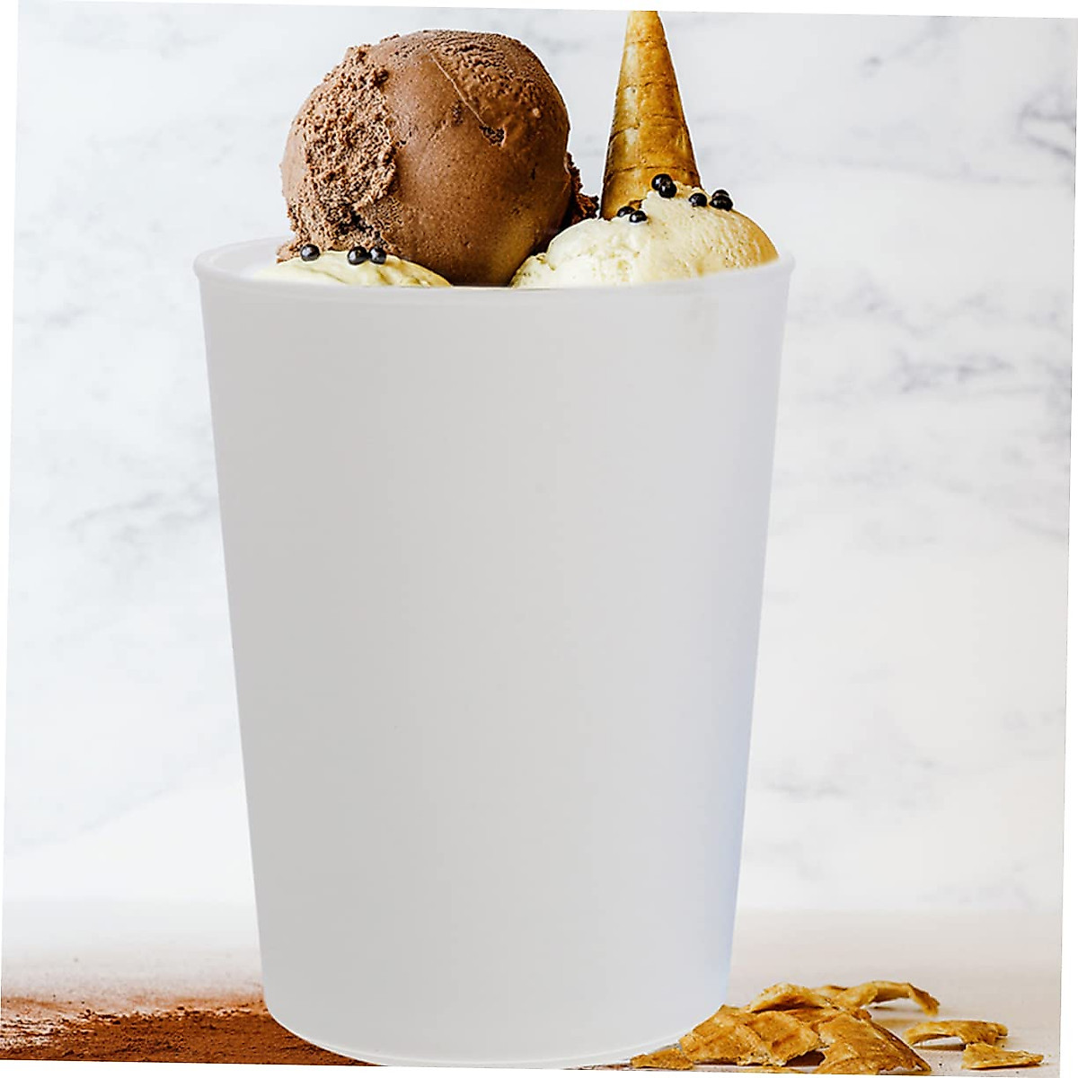 LABRIMP Multifunctional Ice Cream Buckets Reusable Yogurt Bowls Silicone Dessert Cups Storage for Kitchen