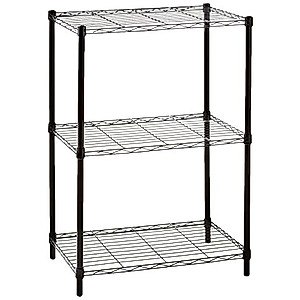 Home Basics Wire Shelving Storage Unit (3 Tier, Black)