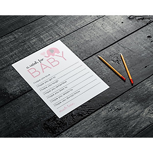 Pink Elephant Wishes for Baby, 20 Pack – Cute Words of Wisdom for Baby Girls, Baby Shower Game Planning, Guest Book Alternative, Parents Keepsake Activity, Wishing Well Birthday Ideas