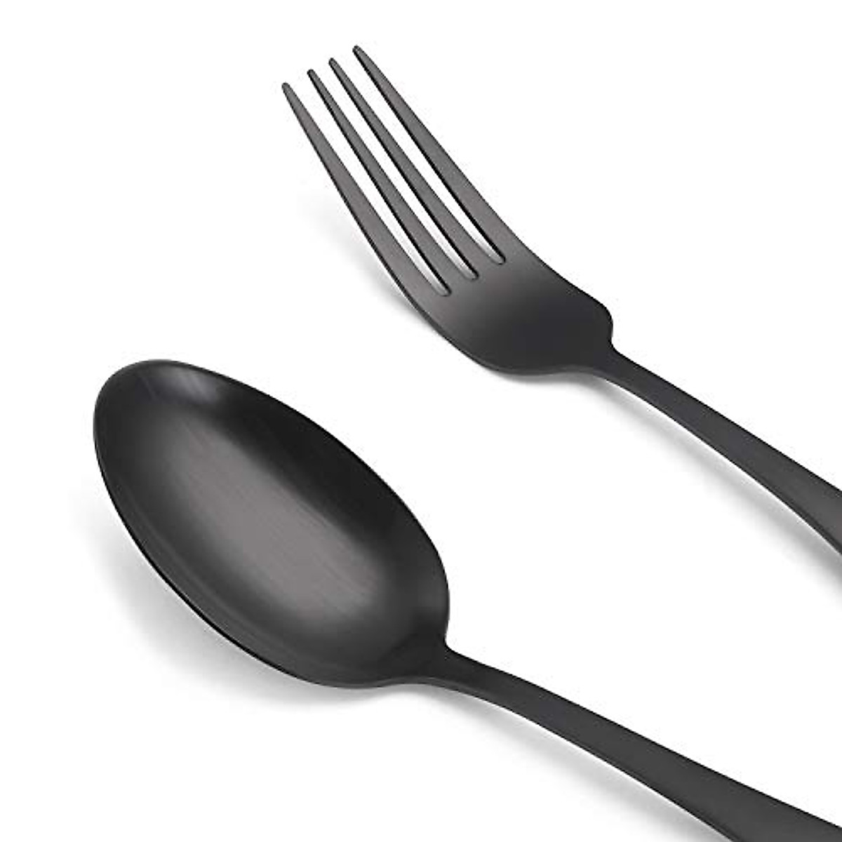 Matte Black Silverware Set, Satin Finish 20-Piece Stainless Steel Flatware set, Tableware Cutlery Set Service for 4, Utensils for Kitchens, Dishwasher Safe