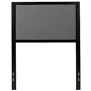 Flash Furniture Melbourne Metal Upholstered Twin Size Headboard in Dark Gray Fabric
