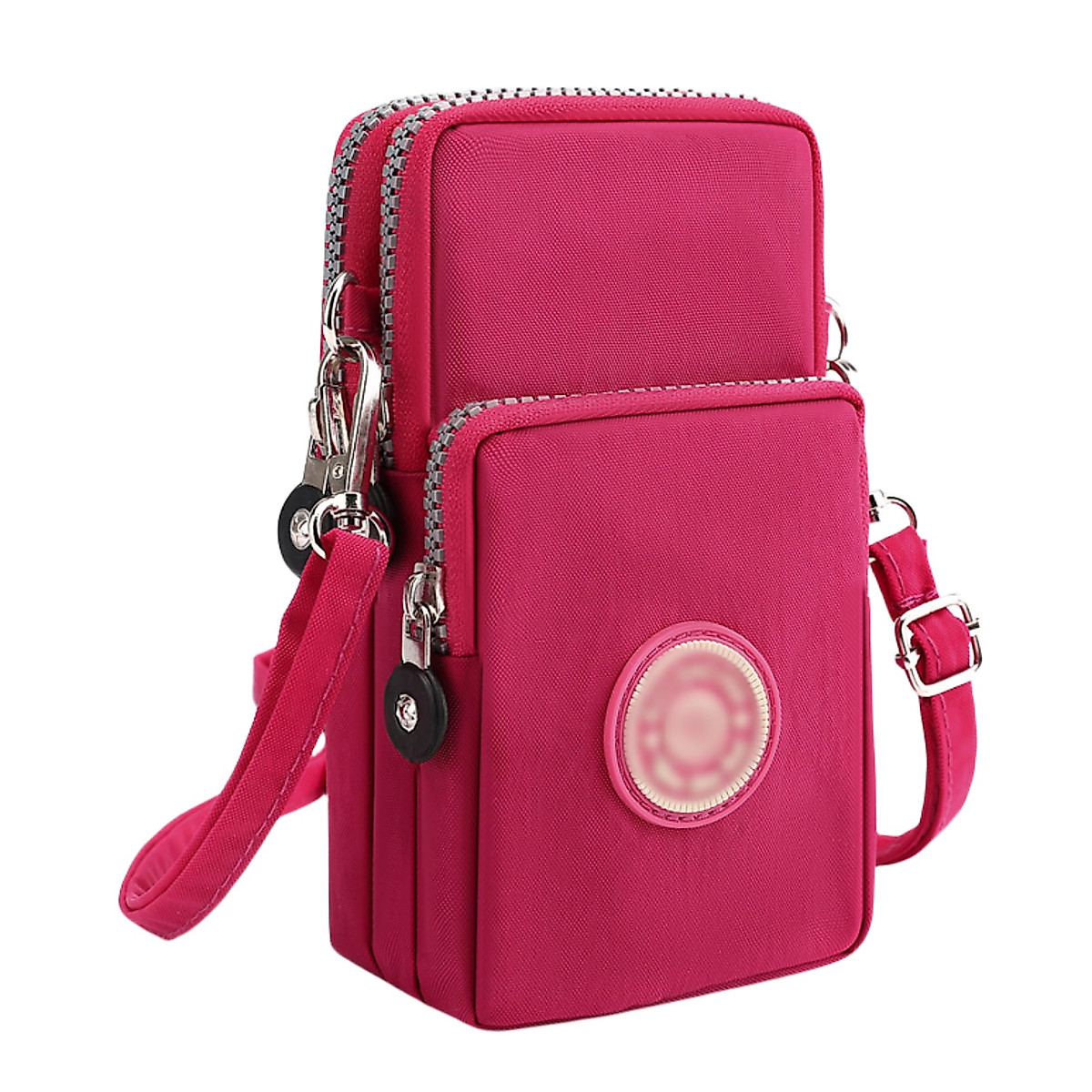 ZGMYC 3-Layers Cellphone Pouch Wristlet Purse Waterproof Sports Armband Shoulder Bag Wallet