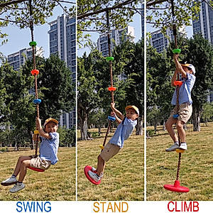 Xinlinke Tree Climbing Rope and Kids Disc Swing Seat Set Outdoor Backyard Playground Accessories
