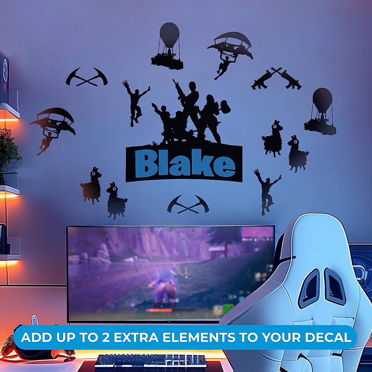 CRYPTONITE Personalized Name Famous Game Wall Decor I Wall Stickers for Bedroom Decor I Nursery Wall Decal for Boys & Girls I Boys Bedroom Decor I Stickers for Kids Wide 20"x18" Height (Small)