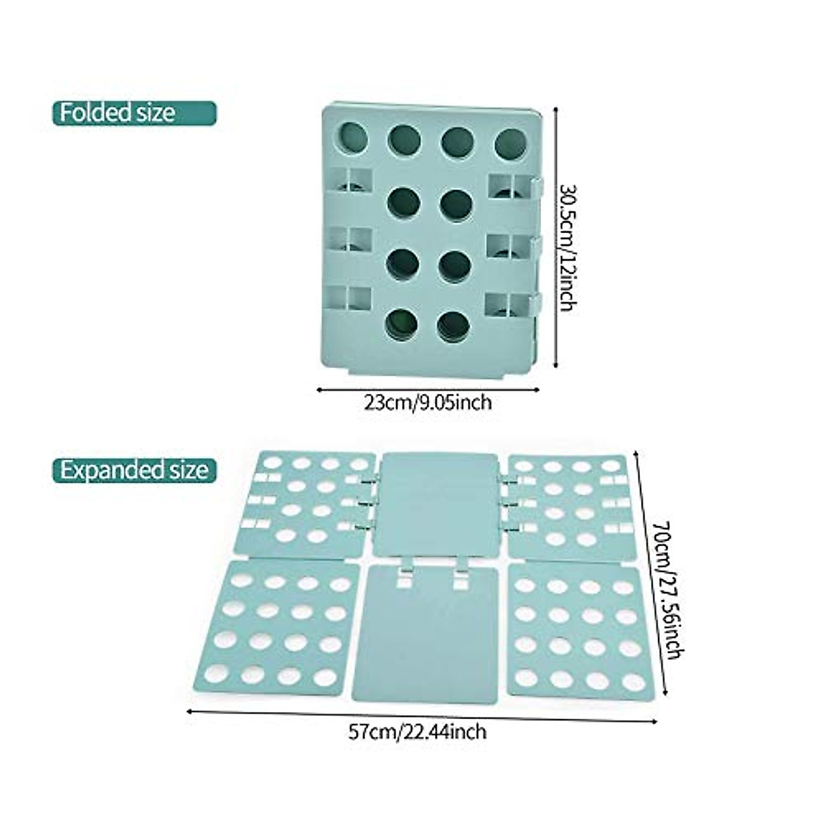 Shirt Folding Board, 27.56" x 22.44" T Shirt Folder, Easy and Fast Flip Fold Clothes Folding Board, Durable Plastic Laundry Folders Collapsible Liner for Easy Storage and Travel (Green) (Green)