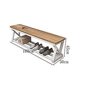 DINGZZ Shoe Rack ，Bench in Solid Wood, Bench for Steel Dressing Shoes, Bench for The Rest Heavy Shoe Rack