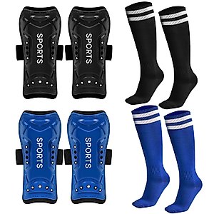 Soccer Shin Guards, 2 Pair Youth Soccer Shin Pads, Breathable and Lightweight Child Calf Protective Gear Soccer Equipment for 3-15 Years Old Boys Girls Toddler Kids Teenagers