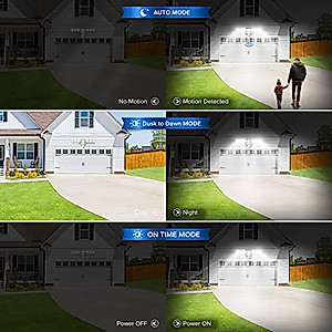 SANSI 45W Motion Sensor Outdoor Light 6000LM Flood Lights Outdoor., 5000K Dusk to Dawn Security Light,4 Modes,320°Wide Angle Illumination for Garage Yard Patio Bright Pro Series Wired Not Solar