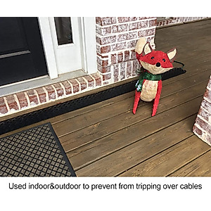 Anbotek - Small 1 Piece - Floor Cord Cover Cord Protector Drop Over Drop Trak Cable Ramp for Office Warehouse - Black