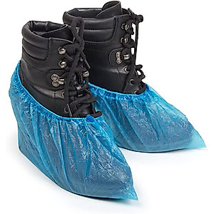 Shoe Covers Disposable 1000 PCS (500 Pairs) Reusable Boot Covers Waterproof, Durable for Real Estate, Travel, Construction, Workplace, Medical, Rain, Floor, One Size Fits Most, Hygienic Carpet Blue