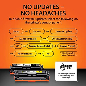 Smart Ink Compatible Toner Cartridge Replacement for HP 414A 414 A with Built-in Chip (4 Pack) to use with Color Laserjet Pro MFP M479fdw M479fdn M479fdw M454dw M454dn (Black Cyan Magenta Yellow)