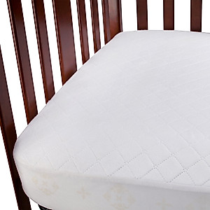 Carters Waterproof Fitted Crib Mattress Pad and Toddler Crib Mattress Protector - Baby Crib Mattress Cover - Protective Sheet for Boys and Girls Bedding Sets White
