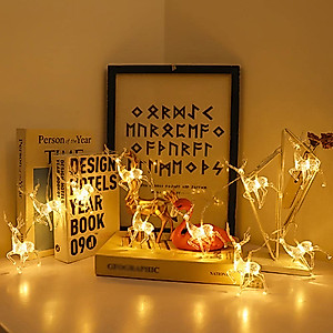 Creative Reindeer String Lights|LED Christmas Lights|USB & Battery Powered Fairy Lighting|DIY Lights Decorations for Home, Garden, Patio Festival Party-Warm White-9.8FT(20LED)_USB