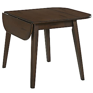 Liveasy Furniture 5-Piece Wood Extendable Dining Table Set with Drop Leaf Table and 4 Upholstered Chairs for Small Places (4 Seats)