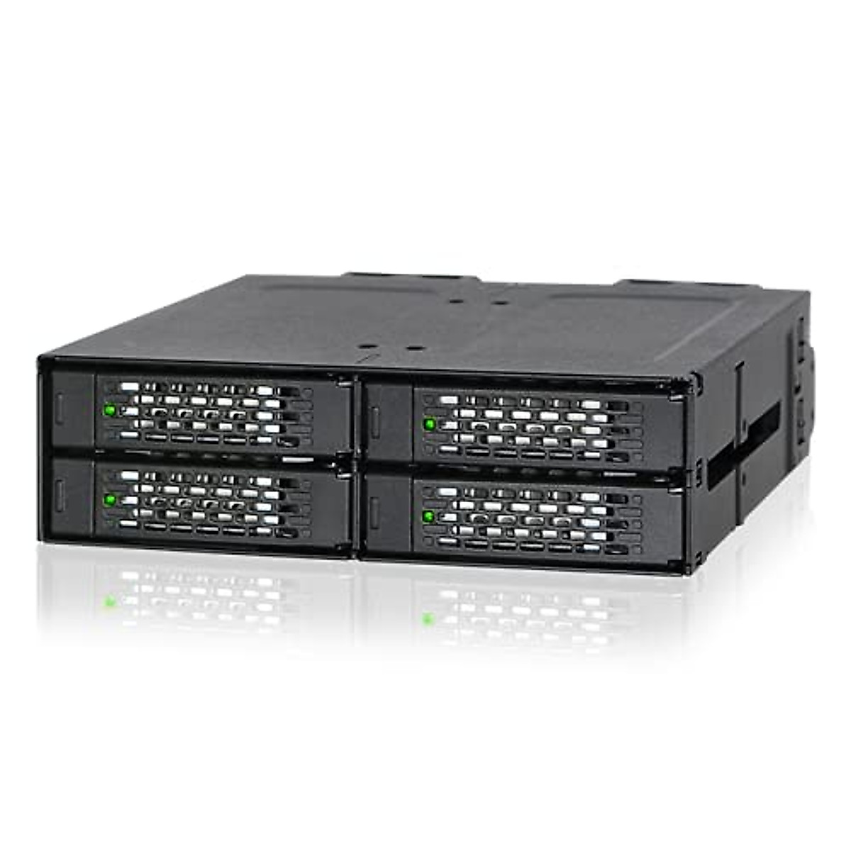 ICY DOCK ToughArmor MB699VP-B V3-4X U.2 NVMe PCIe 4.0 SSD to SFF-8612 OCuLink (According to SFF-9402 Rev 1.1) Removable Frame Metal Black (Compatible with Tri-Mode Cards)
