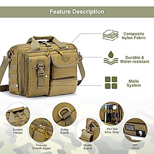 Stypos Tactical Messenger Bag, 14 Inch Tactical Briefcase for Man Military Laptop Bag Messenger Shoulder Bag Flight Bags for Pilots Black