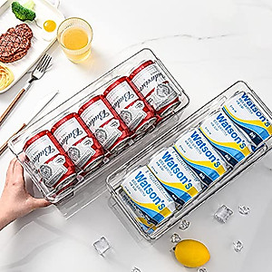 CHBC Fridge Bin BPA-Free Plastic Beverage Can Organizer Without Lid, Clear, 13.39in x 15.3in x 5.31in