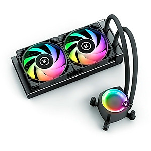 EK Nucleus AIO All-in-One Liquid CPU Cooler with EK FPT Fans, Water Cooling Computer Parts, 120mm Fan, Compatible with Latest Intel & AMD CPUs (240mm, Nucleus - CR240)