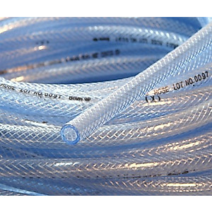 SMI 1" (25mm) Inner Diameter 3.3Ft 1 Meter High Pressure Braided PVC Tubing Clear Hose Braid Reinforced Pipe Garden Pond Water Delivery