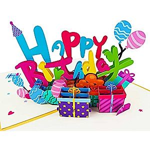 3D Pop Up Birthday Cards,Birthday Pop Up Greeting Cards Laser Cut Happy Birthday Cards Including Envelopes and Glues Best for Mom,Wife,Sister, Boy,Girl,Friends 1 Pack