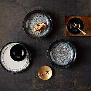 Denby Halo 4 Piece Pasta Bowl Set, Stone, Grey, 9.5 x 23 x 22.3 cm