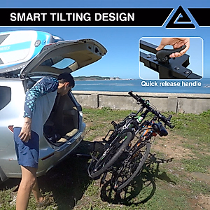 Leader Accessories 2-Bike Platform Style Hitch Mount Bike Rack, Tray Style Bicycle Carrier Racks Foldable Rack for Cars, Trucks, SUV and Minivans with 2" Hitch Receiver