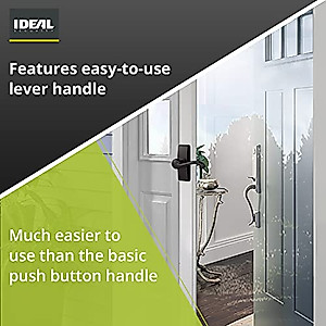 Ideal Security Handle Set with Latch and Keyed Deadbolt, Screen Door Handle, Storm Door Handle, Black