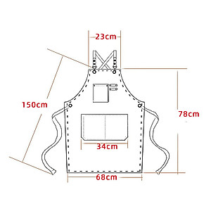 Cotton Canvas Apron Cross Back Apron with Pockets for Women and Men,Kitchen Cooking Baking Bib Apron Chef Apron (Blue)