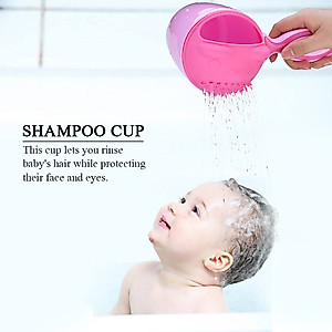 Shampoo Cup, Cute Shampoo Cup Comfortable Handle for Shower for Baby(pink)