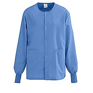 Medline PerforMAX 829 Unisex Snap-Front Warm-Up Jacket, Ciel Blue, Size Medium