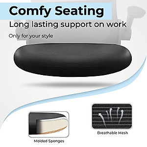 Devoko Office Desk Chair Ergonomic Mesh Chair Lumbar Support with Flip Up Arms and Adjustable Height (Black)