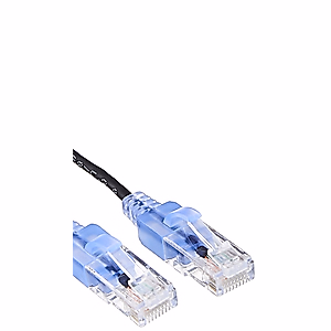 Monoprice Cat6A 20ft Black 5-Pk Patch Cable UTP 30AWG 10G Pure Bare Copper Snagless RJ45 SlimRun Series Ethernet Cable