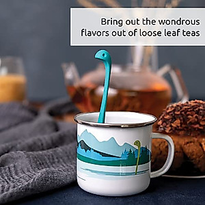 OTOTO Cup of Nessie, Baby Nessie Tea Infuser Mug - Tea Cup with Infuser Set - BPA-free Dinosaur Tea Mug with Infusers for Loose Tea - Tea Cup and Strainer