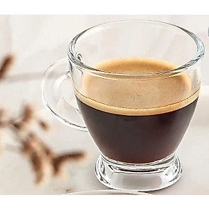 BOHEM'S Espresso Cups, 3.2 oz Small Demitasse Clear Glass Espresso Drinkware, Set of 2, Espresso Shot Glasses, Clear Expresso Coffee Cups, Tazas de Cafe Expreso