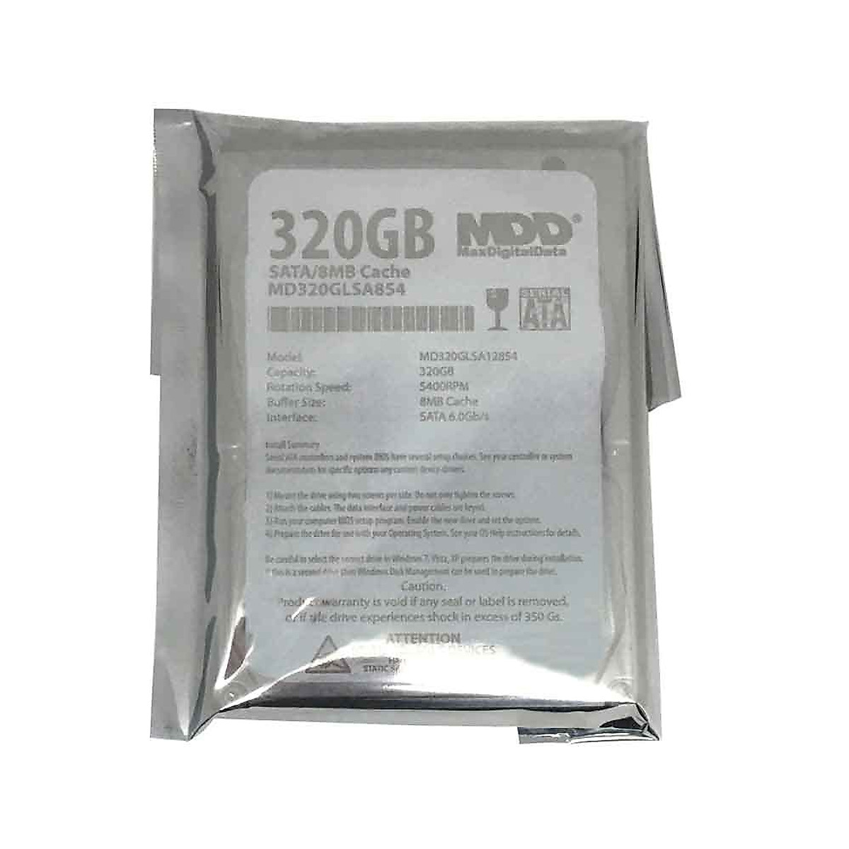 MDD 320GB 8MB Cache 5400RPM SATA 6.0Gb/s 2.5" Notebook Hard Drive (MD320GLSA854) - 2 Year Warranty