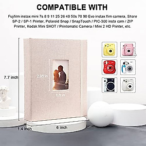 Vienrose Mini Polaroid Photo Album Book 208 Pocket 2x3 Inch Pictures for Fujifilm Instax Mini 7s 8 9 11 25 26 40 50s 90 Evo Z2300 Instant Camera, Polaroid Snap Beige 1 Pack