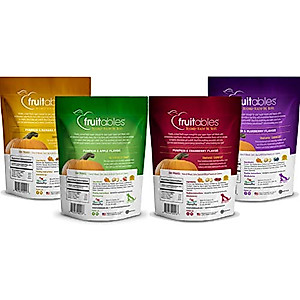 Fruitables All Natural 7 Ounce Pumpkin Baked Crunchy Dog Treats, Variety Pack of 4