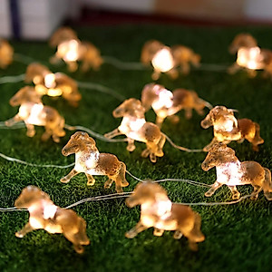 JASHIKA Horse Fairy String Lights Cute Pony Decorative Lights 20 Leds Night Light 8.5ft Battery Operated with Remote for Bedroom Farmhouse Home Holiday Thanksgiving Decoration