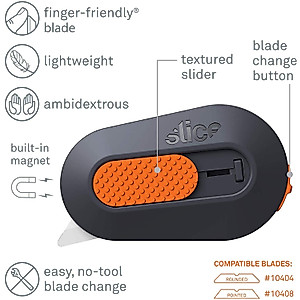 Slice Ceramic Blade Safety Cutter, Opens Clamshell Packaging, Green & 10515 Mini Box Cutter, Ceramic Blade Locks Into Position, Right or Left Handed Mini Cutter, Keychain Box Opener, 1 Mini Cutter