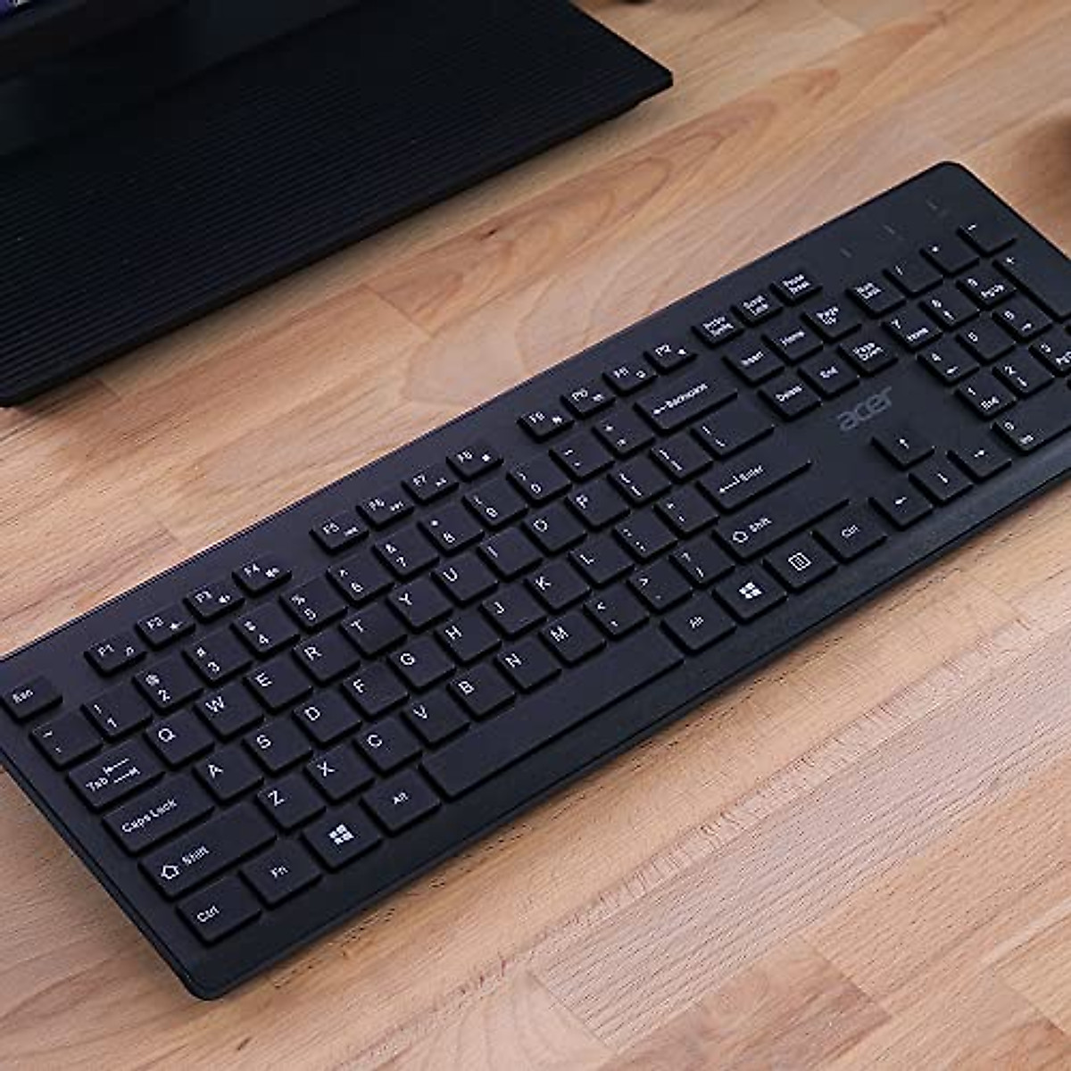 Acer Wireless Keyboard and Wireless Mouse Bundle | Fully Covered in a Silver Ion Antimicrobial* Body | Includes RF Wireless Optical Mouse, RF Wireless Keyboard and USB Receiver, (Pack of 1)