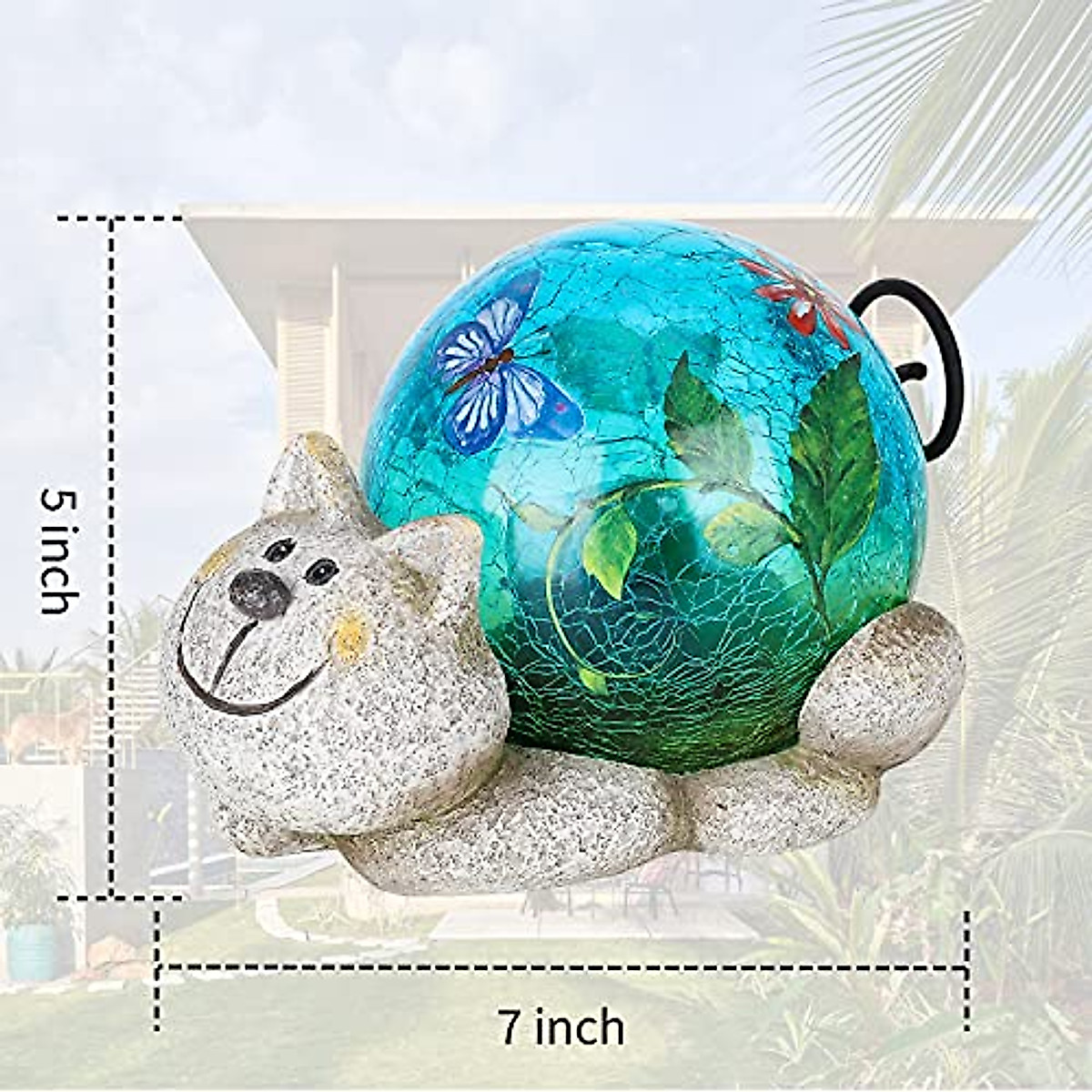 DREAM GARDEN Garden Statues - Solar Lights Garden Decorations Solar Sculptures Lawn Cat Ornaments for Outdoor Yard Patio Decor