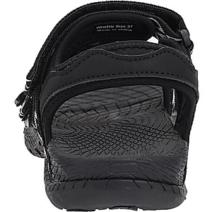 WHITIN Women's Hiking Sandals with Arch Support Orthopedic Size 9 Sport Sandals Traps with Adjustable Hooks Resistant Outdoor Soft BlackWhite 39