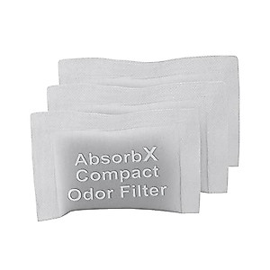 iTouchless All Natural Activated Carbon, Compact Size AbsorbX Filters for Small Trash Cans with Filter Gate, Absorbs Garbage Odor Smells, 3-Pack Bundle Lasts 9 Months Fresh Bathroom and Kitchen