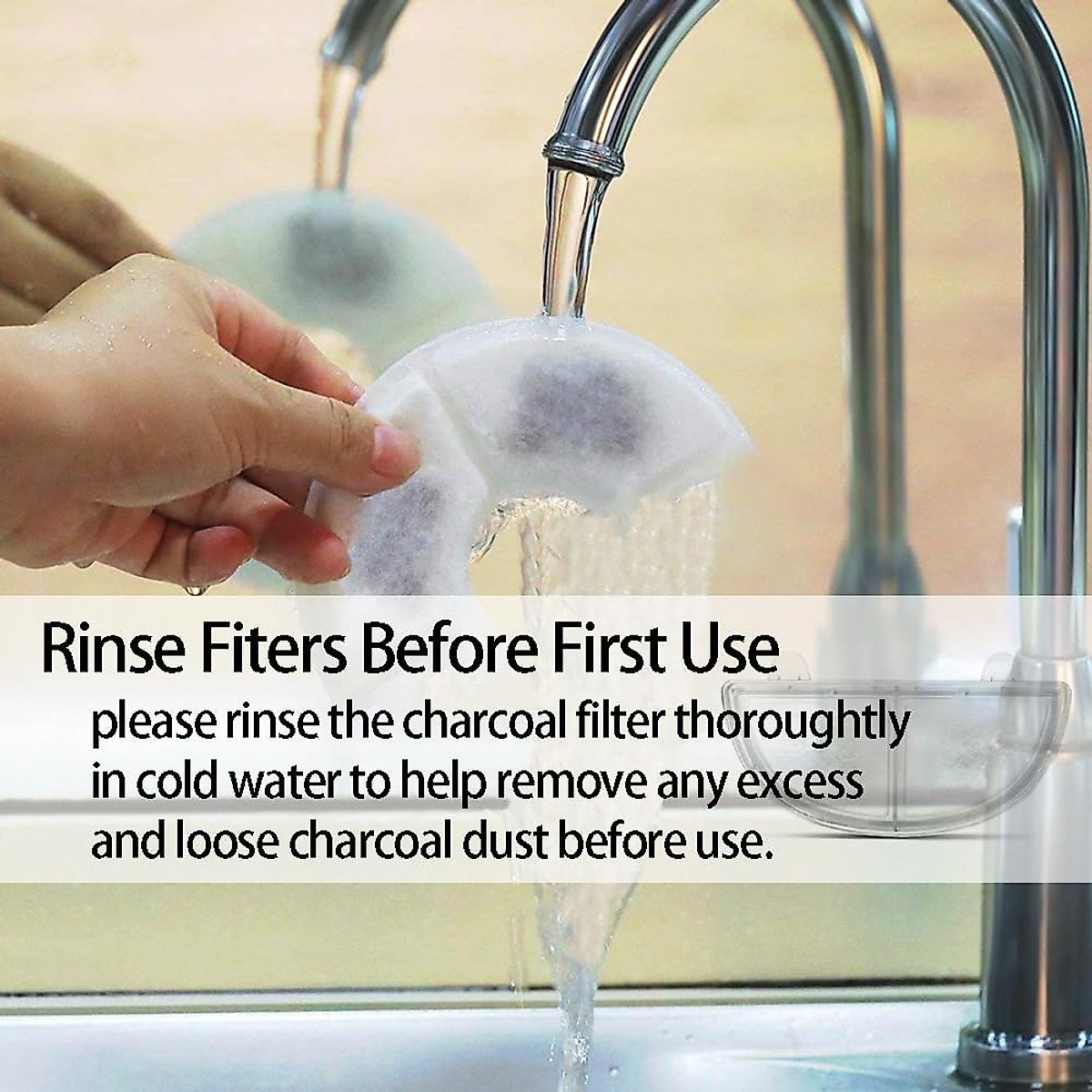 Pet Fountain Filter Replacement for WF20/CF20 Wireless Pumps Cat Water Fountain, Triple Action Pet Fountain Replacement Filters, Cat Water Fountain Filter 6 Pcs and Water Pump Filters Sponges