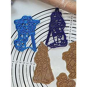Set of 4 Ninja Turtle Raphael, Leonardo, Donatello & Michelangelo 6” Cookie Cutters and Molds Produced by 3D Kitchen Art