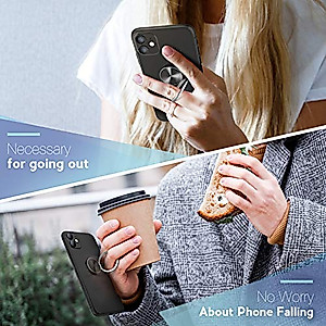 ORIbox Phone Ring Holder Finger Kickstand,Metal Grip Holder for Magnetic Car Mount Compatible with All iPhone 12 Pro max/12Pro/12/12 mini/11 Pro max/11,for Samsung Galaxy, Silver