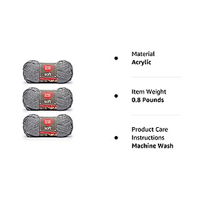 Red Heart Soft Yarn (3-Pack) Light Grey Heather E728-9440