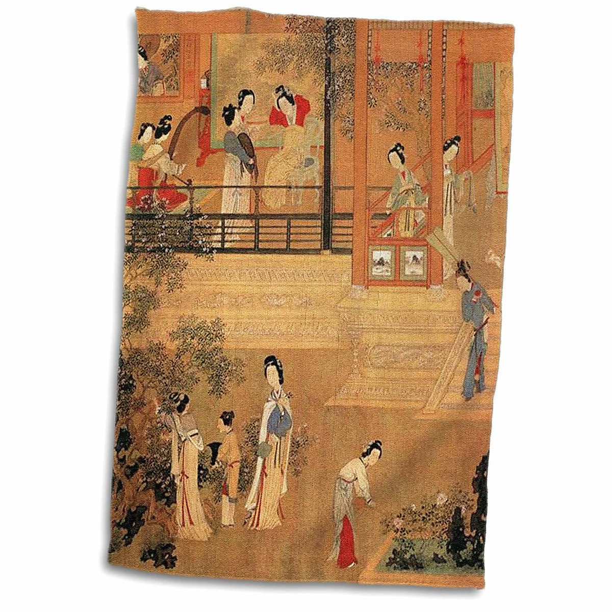 3D Rose Print of Chinese Ladies in Palace in Ming Dynasty TWL_212617_1 Towel, 15" x 22", Multicolor